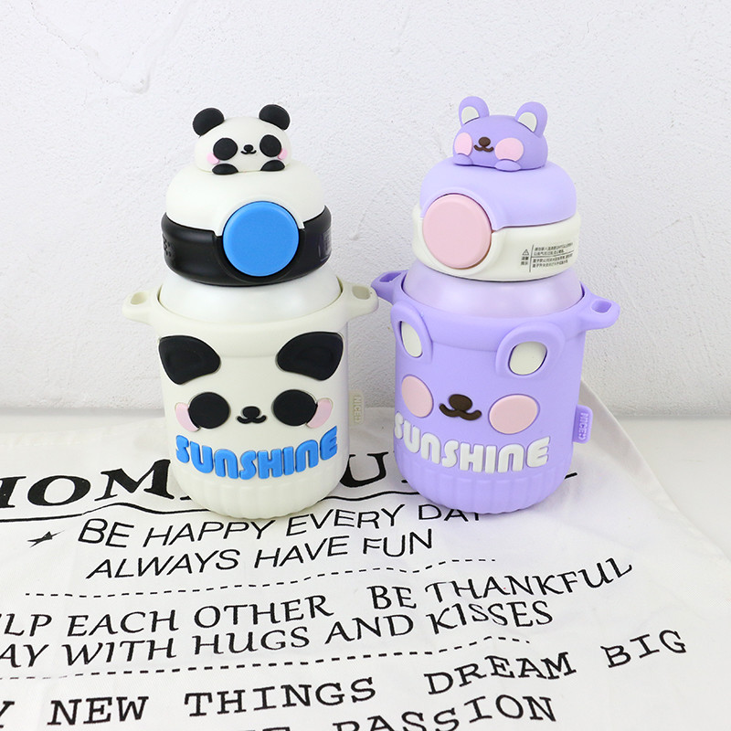 550ml Stainless Steel Thermos Cup With Food Grade Silicone Cover